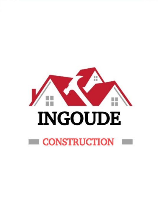 White Ingoude Construction Logo Flyer (us Letter) Template | PosterMyWall