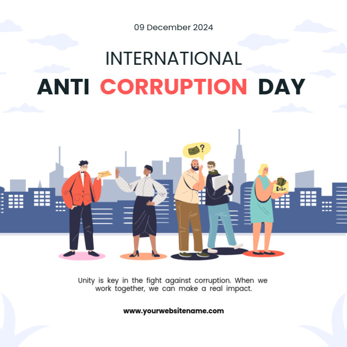 Plantilla de White International Anti Corruption Day Instagram Post ...