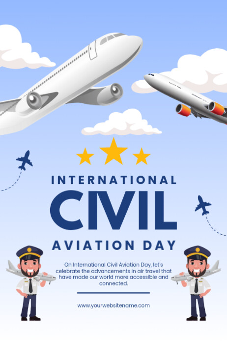 White International Civil Aviation Day Poster Template | PosterMyWall
