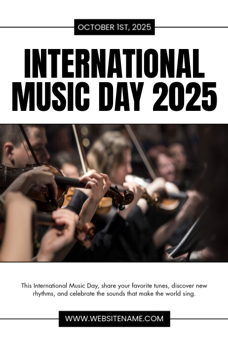 White International Music Day Poster Template | PosterMyWall