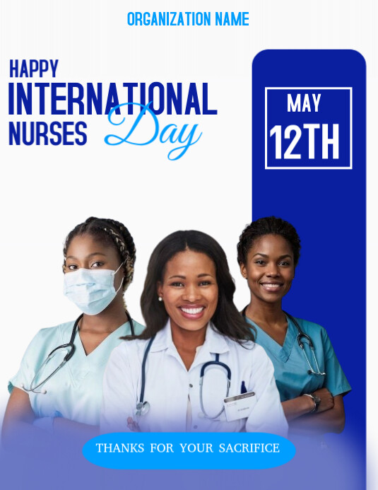 Plantilla de White International Nurses Day Flyer (us Letter ...