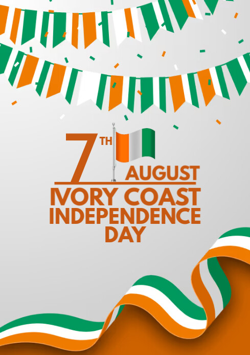 Copy of White Ivory Coast Independence Day A4 | PosterMyWall