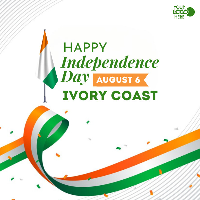 White Ivory Coast Independence Day Instagram Template | PosterMyWall