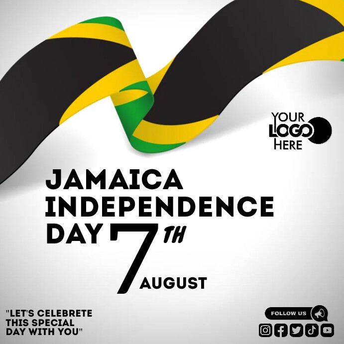 White Jamaica Independence Day Instagram Post Modelo | PosterMyWall