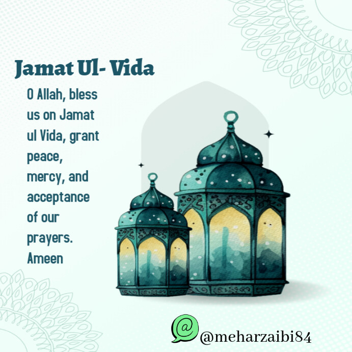 White Jamat Tul Vida Instagram Post Template | PosterMyWall