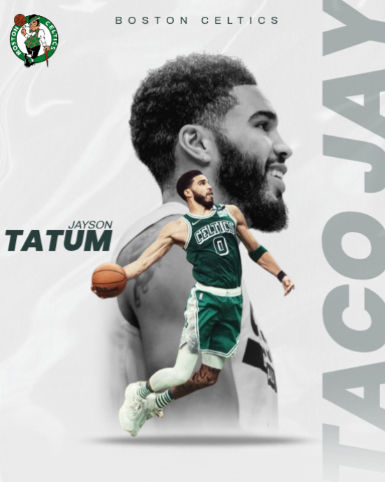 Copy of White Jayson Tatum Basketball Poster Instagram Portrait ...