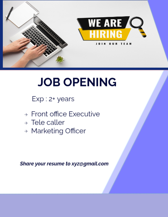 White Job Opening Flyer Template | PosterMyWall