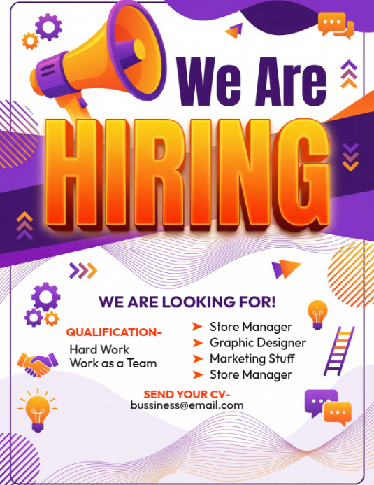 White Job Recruitment Flyer Template | PosterMyWall