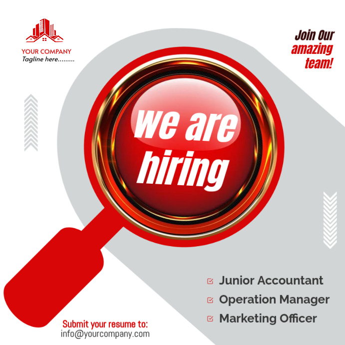 White Job Recruitment Instagram Post Template | PosterMyWall