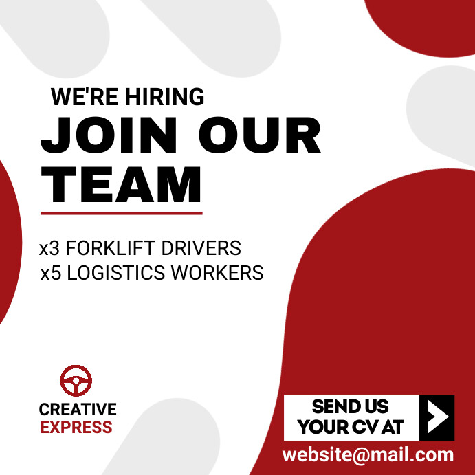 White Join Our Team Instagram Post Template | PosterMyWall