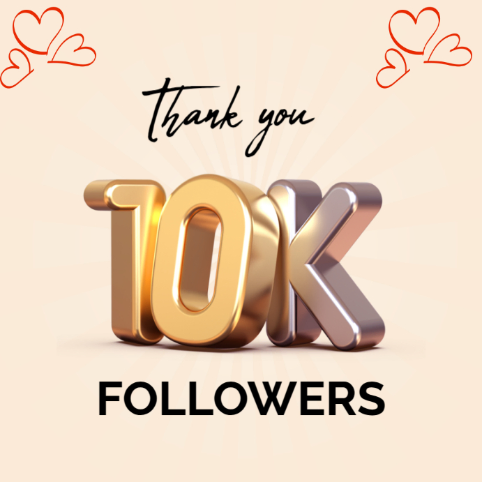 White Joyful 10k Followers Instagram Post Template | PosterMyWall