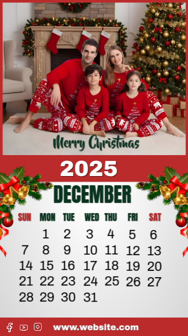 White Joyful 2025 December Monthly Calendar Instagram Story Template ...