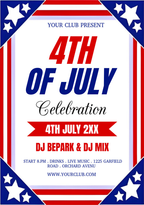 Copy of White Joyful 4th Of July A4 | PosterMyWall