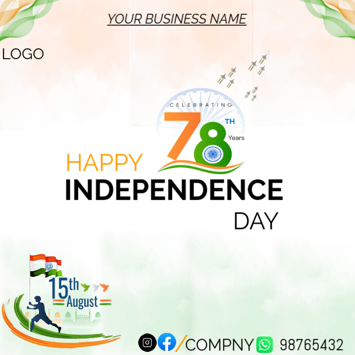 Copy of White Joyful 78 Indian Independence Day Inst | PosterMyWall