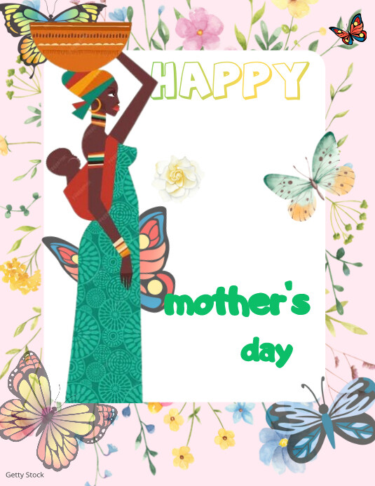 Copy of White Joyful African Mother's Celebration Day | PosterMyWall