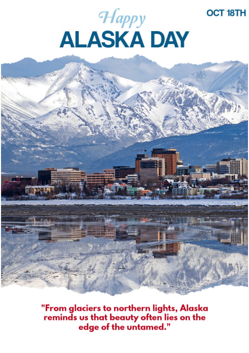 White Joyful Alaska Day A4 Template | PosterMyWall