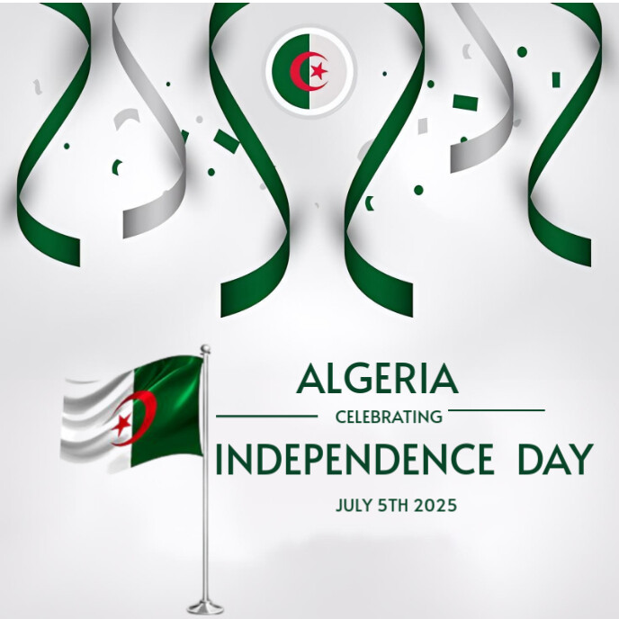 Copy of White Joyful Algeria Independence Day Album Cover | PosterMyWall
