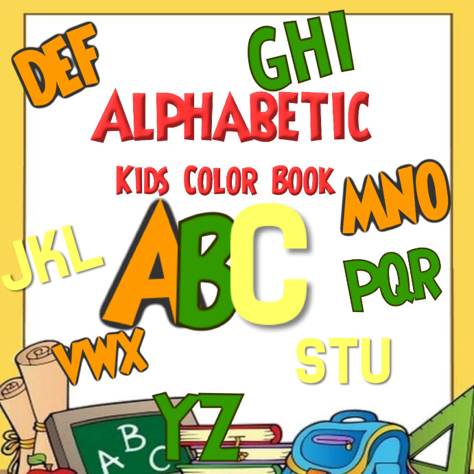 White Joyful Alphabetic Kids Color Book Instagram Post Template ...
