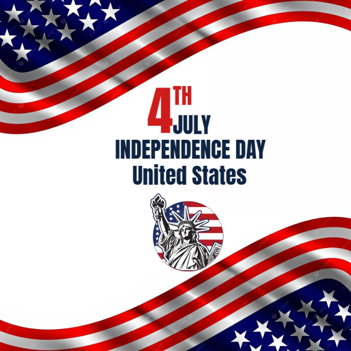White Joyful American Independence Day Flyer Album Cover Template ...