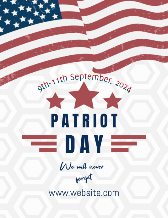 White Joyful American Patriot Day Flyer (us L Template | PosterMyWall