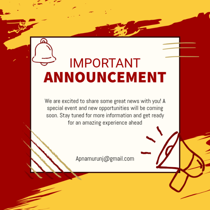 White Announcement Instagram Ad Template | PosterMyWall
