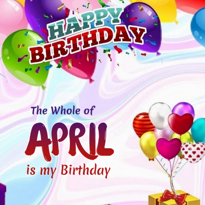 White Joyful April Birthdays Instagram Post Template | PosterMyWall
