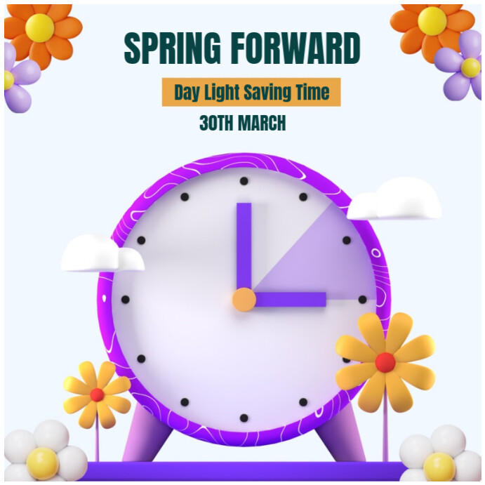 White Joyful Awesome Spring Forward Instagram Post Template | PosterMyWall