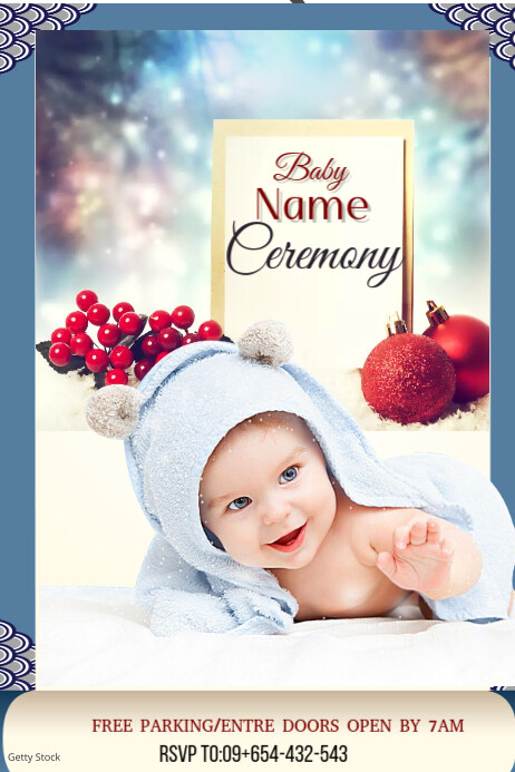 Copy of White Joyful Baby Name Ceremony Poster | PosterMyWall