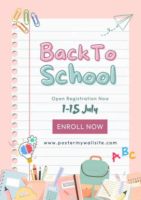 White Joyful Back To School A4 Template | PosterMyWall