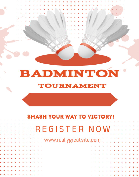 White Joyful Badminton Poster/wallboard Template | PosterMyWall