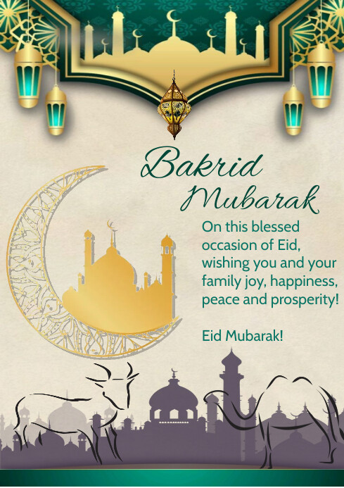 Copy of White Joyful Bakrid A4 | PosterMyWall