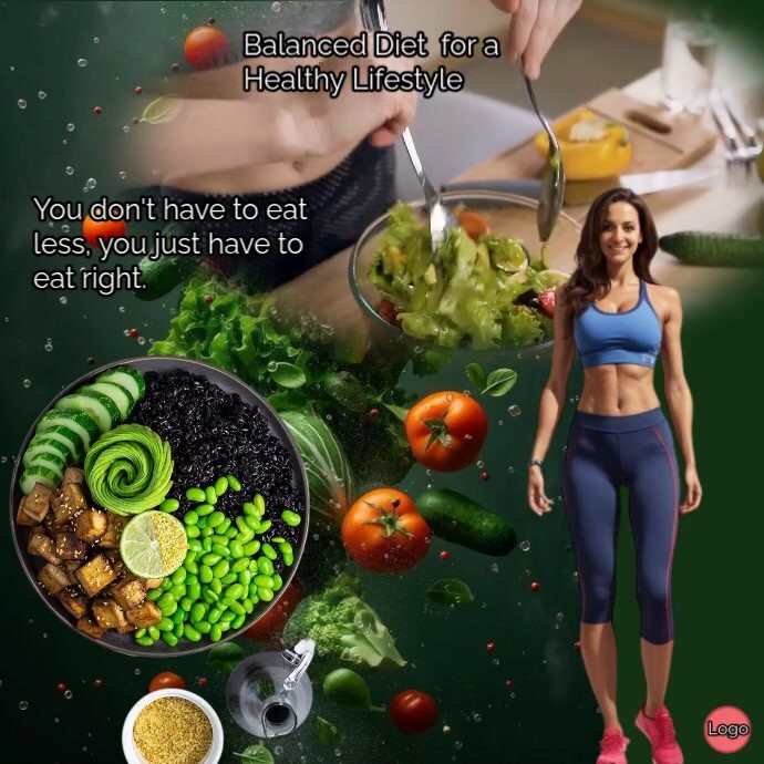 Copy of White Joyful Balanced Diet And Exercise For A Healthy Lifestyle ...