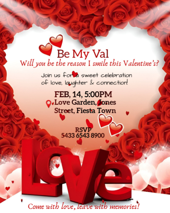 White Joyful Be My Val Instagram Portrait Template | PosterMyWall