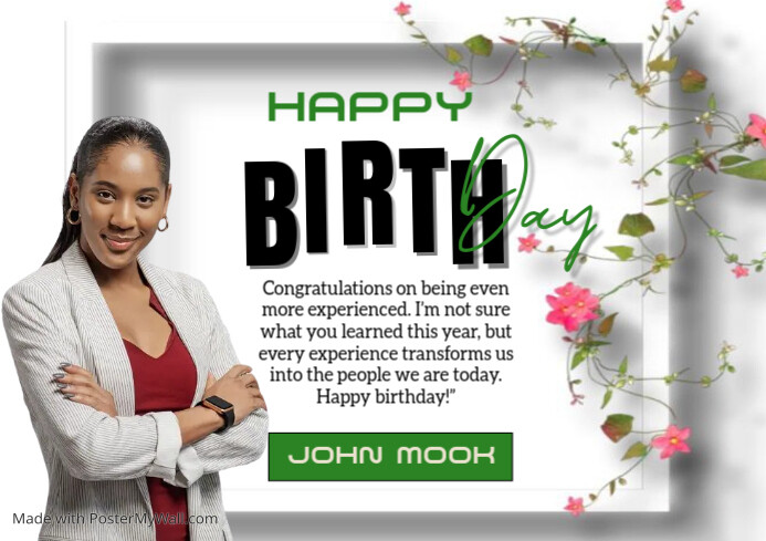 White Joyful Birthday A4 Template | PosterMyWall