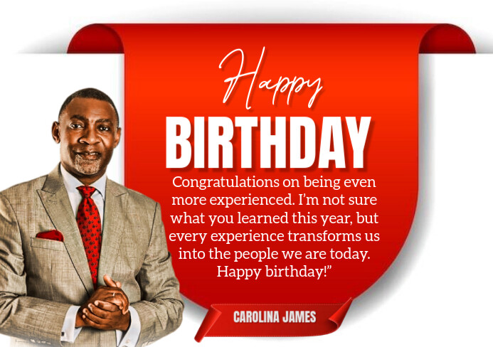 White Joyful Birthday A5 Template | PosterMyWall