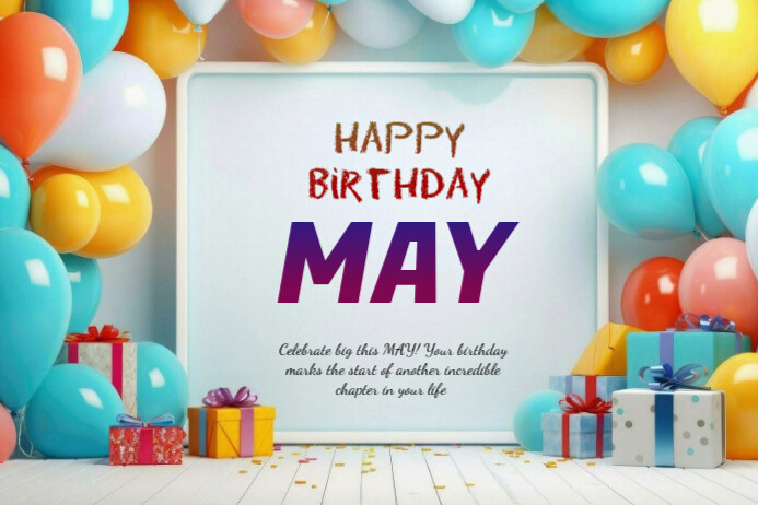 White Joyful Birthday Card Label Template | PosterMyWall