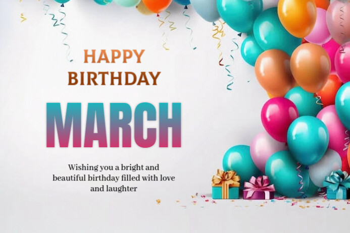 White Joyful Birthday Card Label Template | PosterMyWall