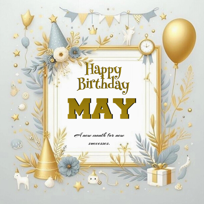 White Joyful Birthday Card Logo Template | PosterMyWall