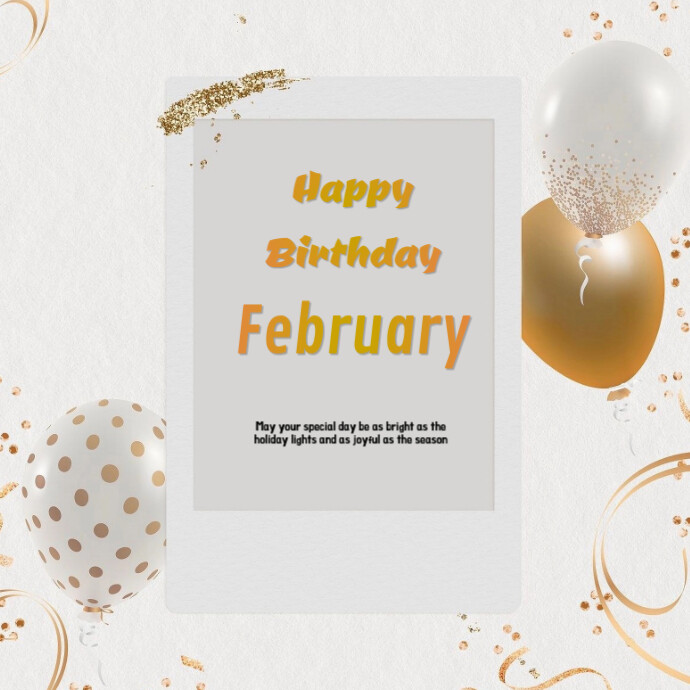 White Joyful Birthday Card Logo Template | PosterMyWall