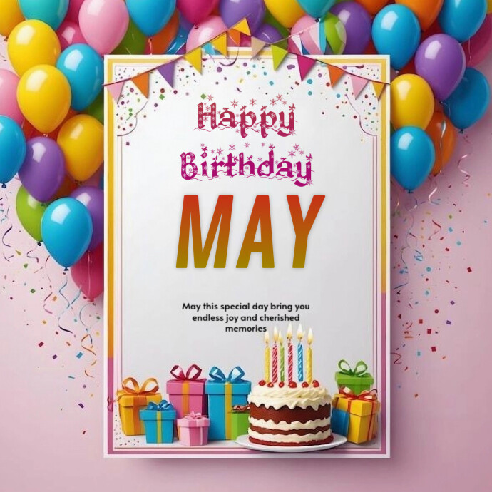 White Joyful Birthday Card Logo Template | PosterMyWall