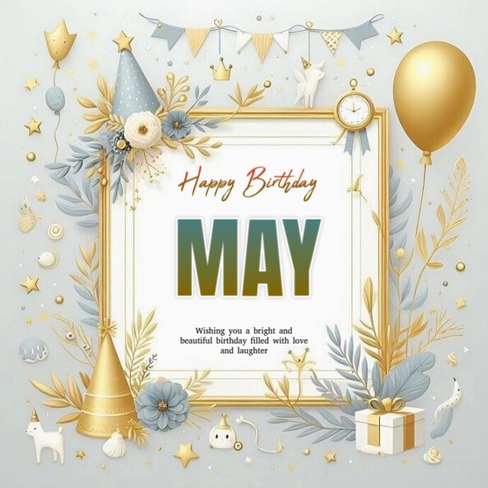 White Joyful Birthday Card Logo Template | PosterMyWall