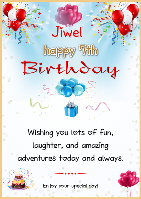 Plantilla de White Joyful Birthday Celebration A4 | PosterMyWall