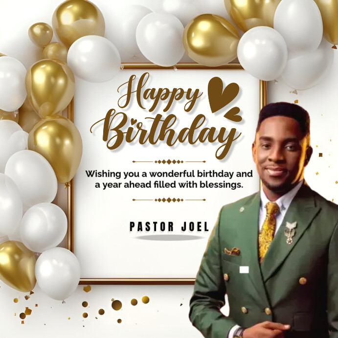 Copy of White Joyful Birthday Design Square (1:1) | PosterMyWall