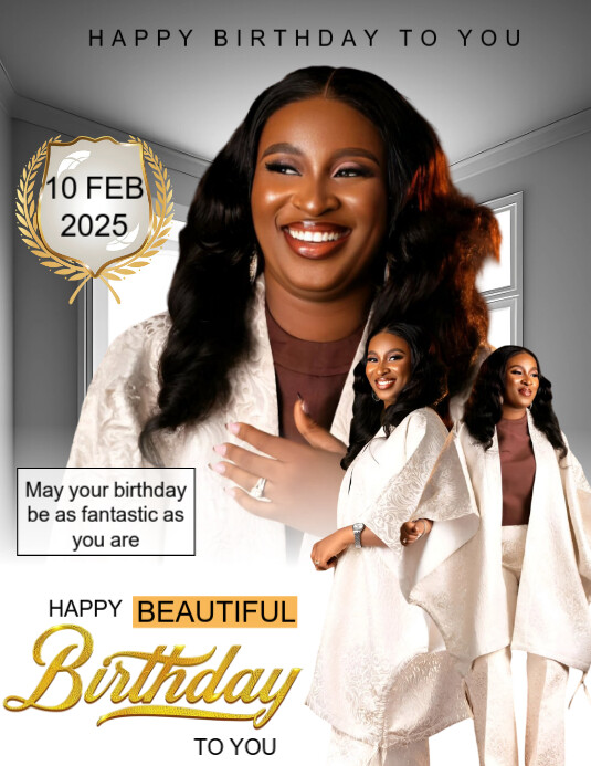 Copy of White Joyful Birthday Flyer Flyer (us Letter) | PosterMyWall