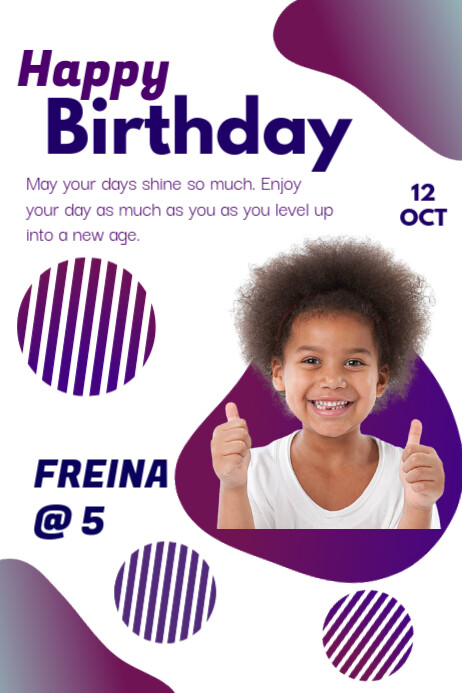 White Joyful Birthday Poster Template | PosterMyWall