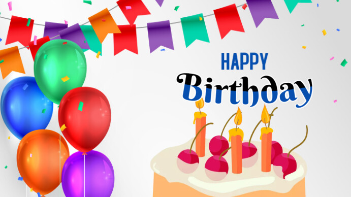 Copy of White Joyful Birthday Youtube Channel Cover Photo | PosterMyWall