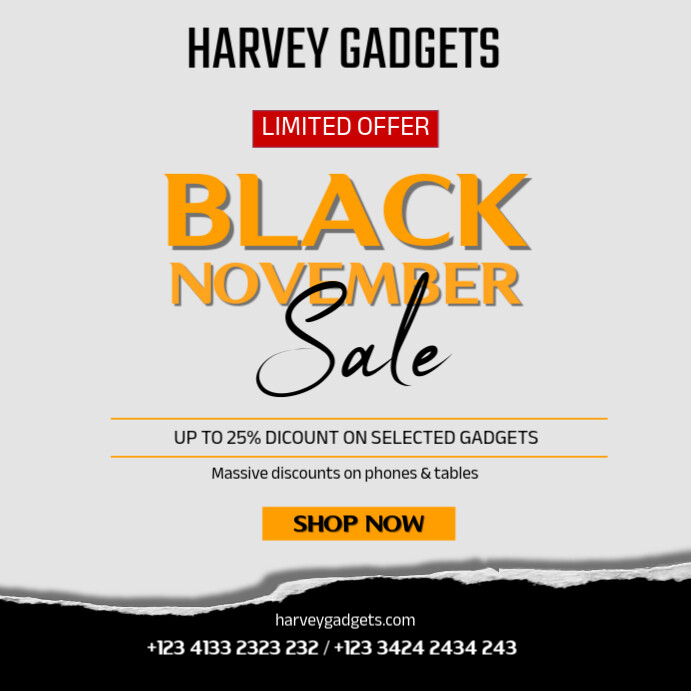 Copy of White Joyful Black November Sale Instagram Post | PosterMyWall