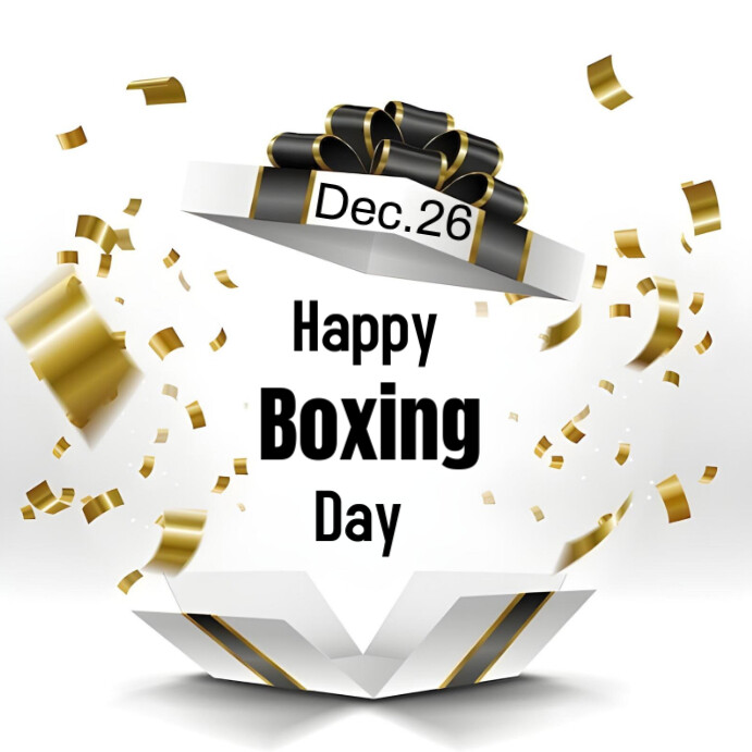 White Joyful Boxing Day Instagram Post Template | PosterMyWall