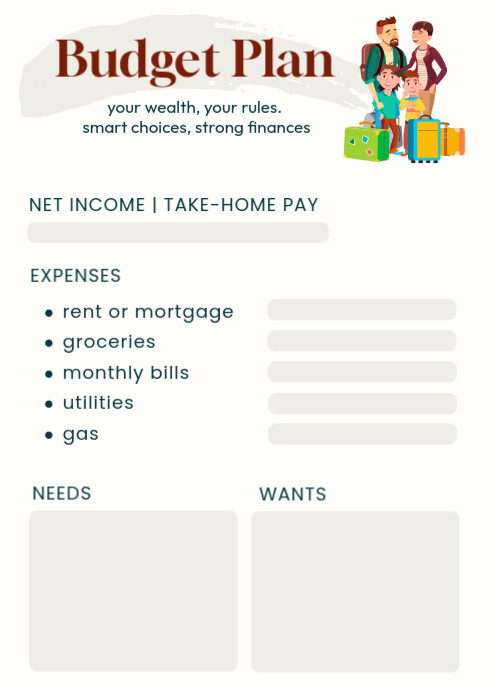 White Joyful Budget Plan A1 Template | PosterMyWall