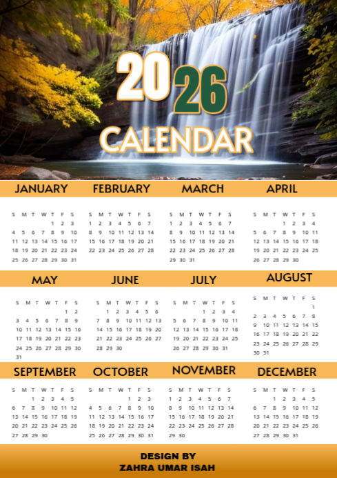 White Joyful Calendar Design Template A4 | PosterMyWall